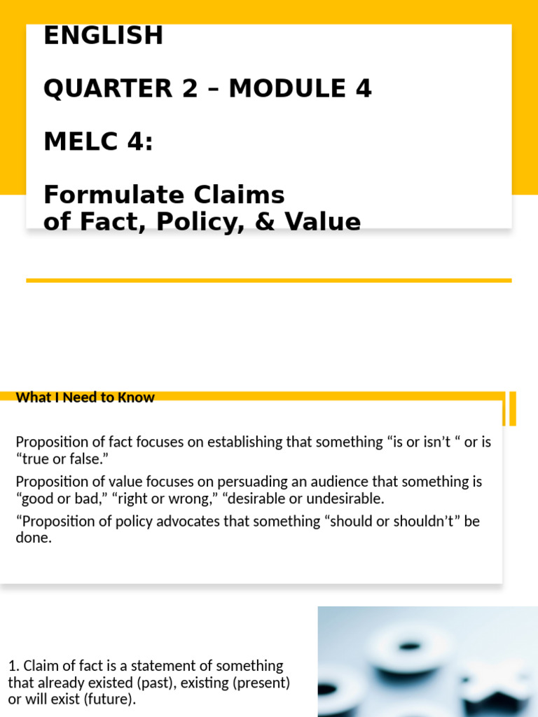 Understanding Claims: Fact, Value, Policy | PDF | Evidence
