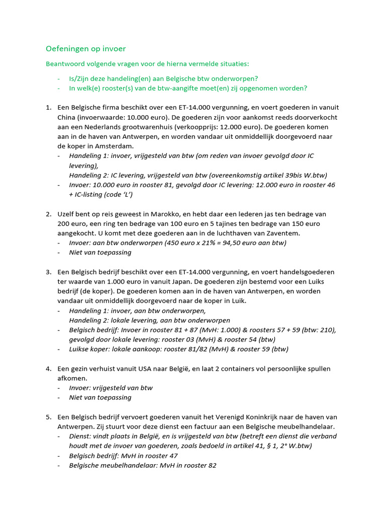 Antwoorden op oefeningen in- en uitvoer | PDF