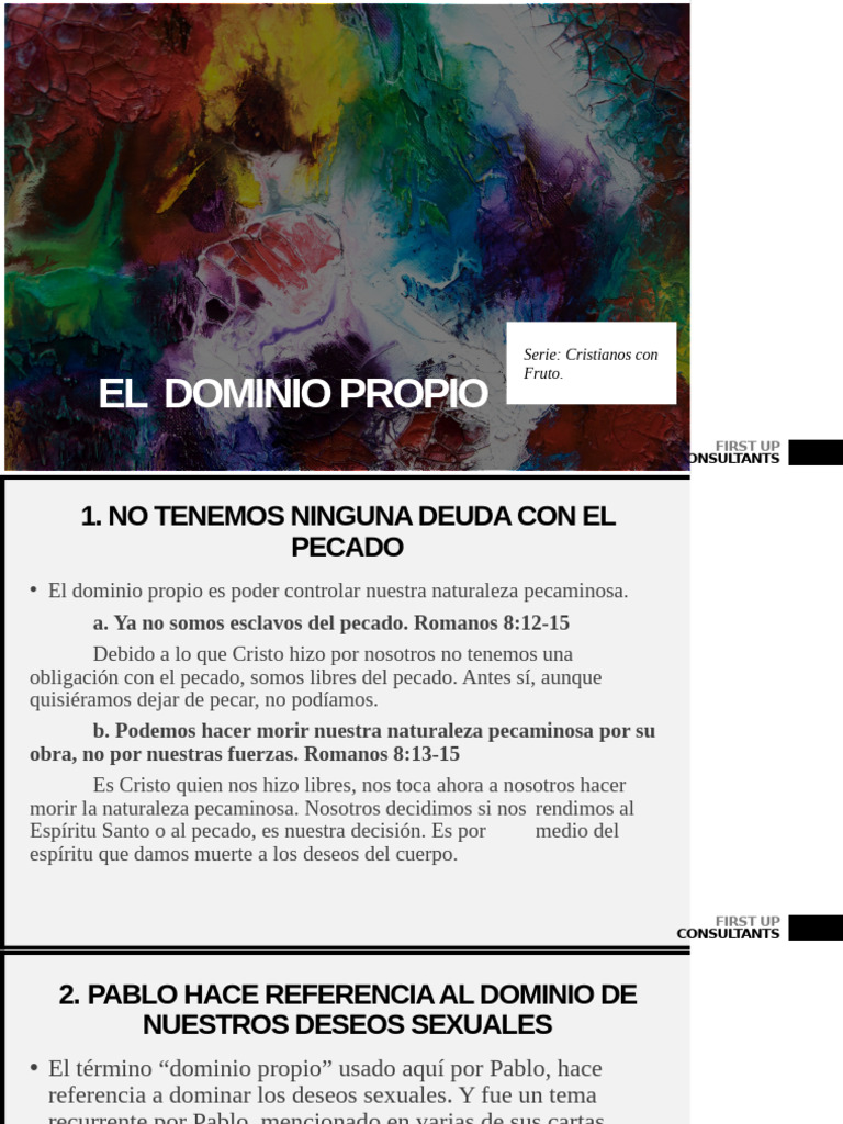 El Dominio Propio | PDF | Pablo el apóstol | Pecado