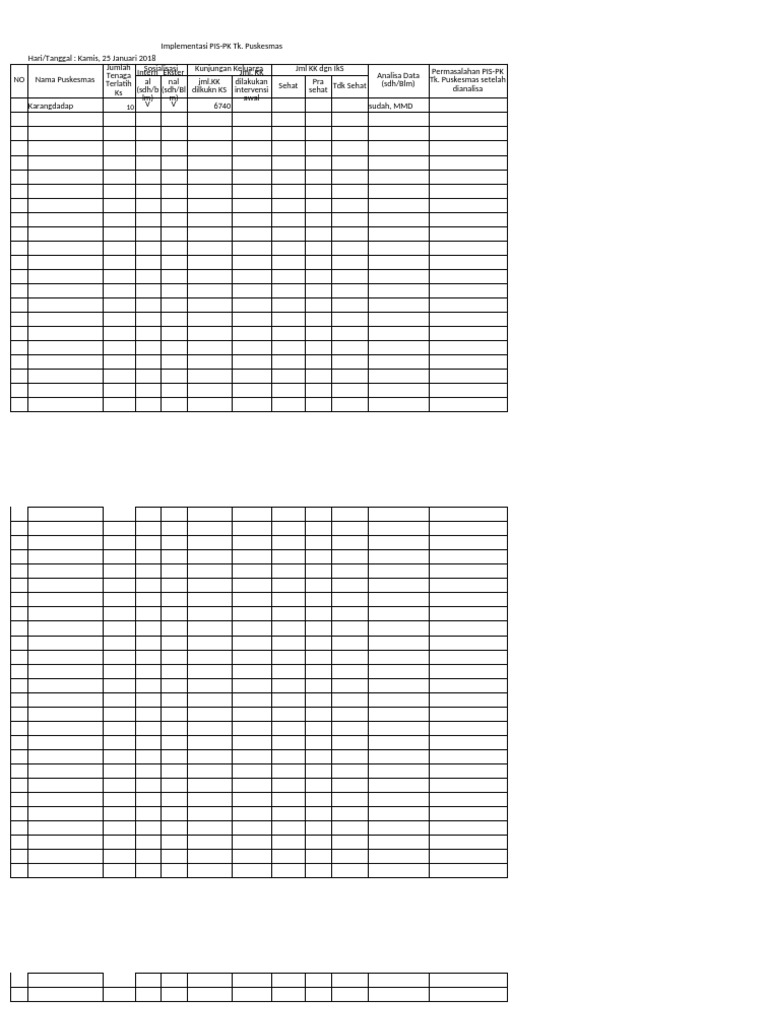 Form laporan PIS-PK 2018 | PDF