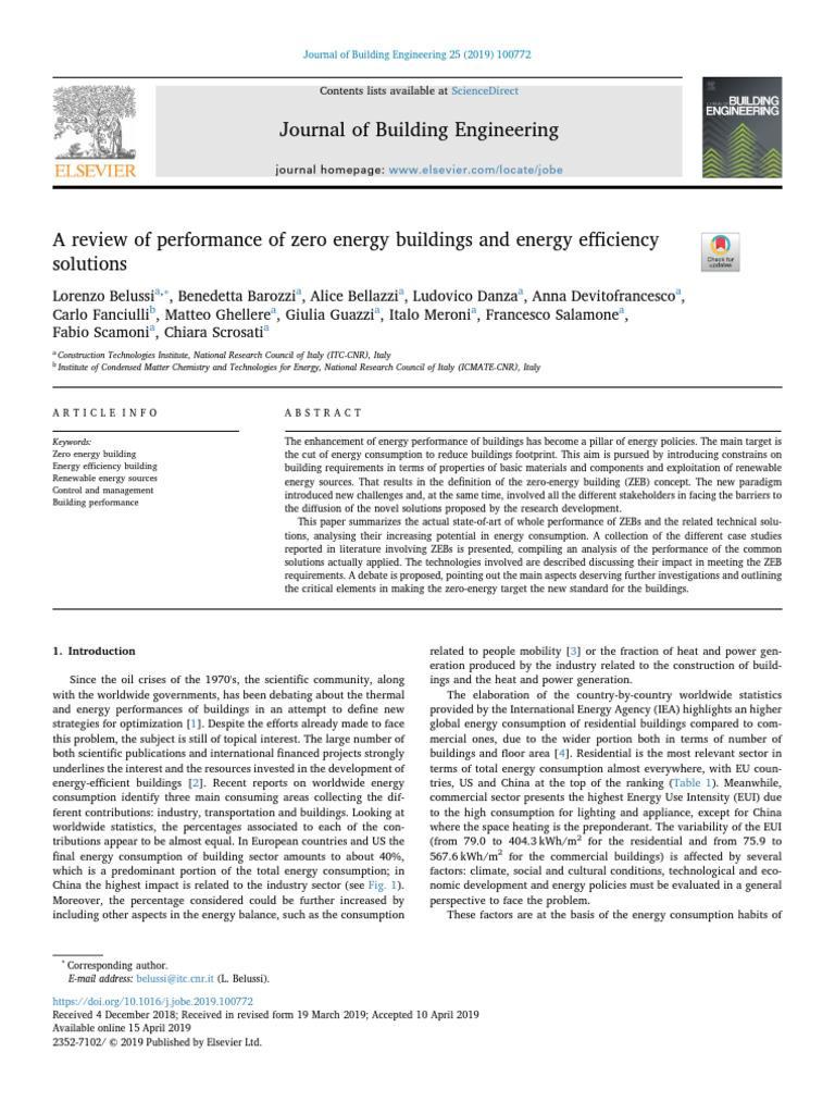 A Review of Performance of Zero Energy Buildings and Energy Efficiency ...