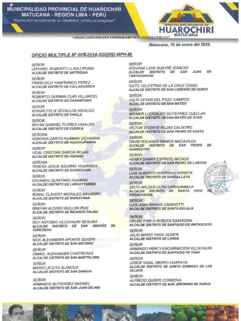 Ofico Multiple 005-2025-SGGRD-MPH-M | PDF