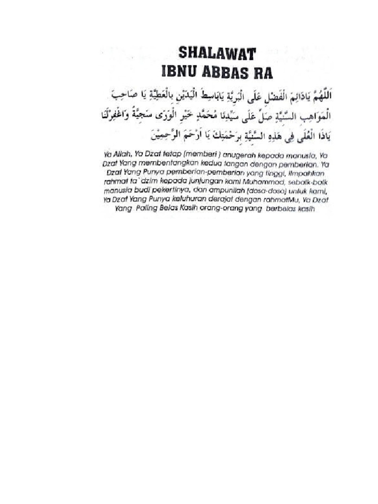 sholawat ibnu abas | PDF