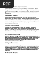 The Importance of Helping Others | PDF | Essays | Psychology