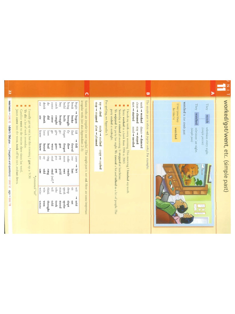 Simple Past of Other Verbs (Regular and Irregular) | PDF