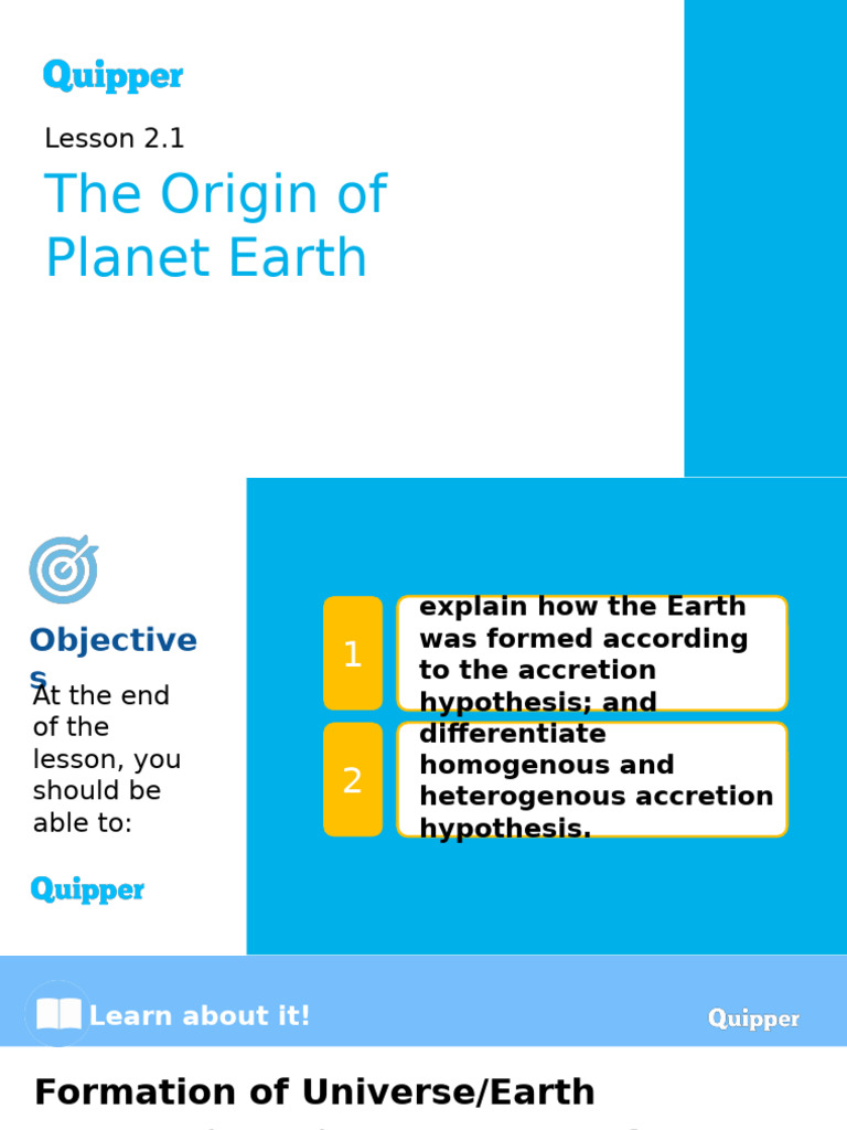 Earth Science SHS 2.1 The Origin of Planet Earth | PDF | Planets | Earth