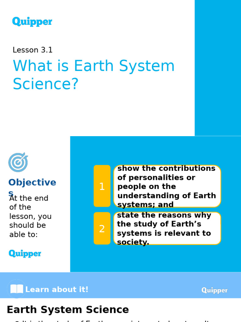 Earth Science SHS 3.1 What is Earth System Science | PDF | Gaia ...