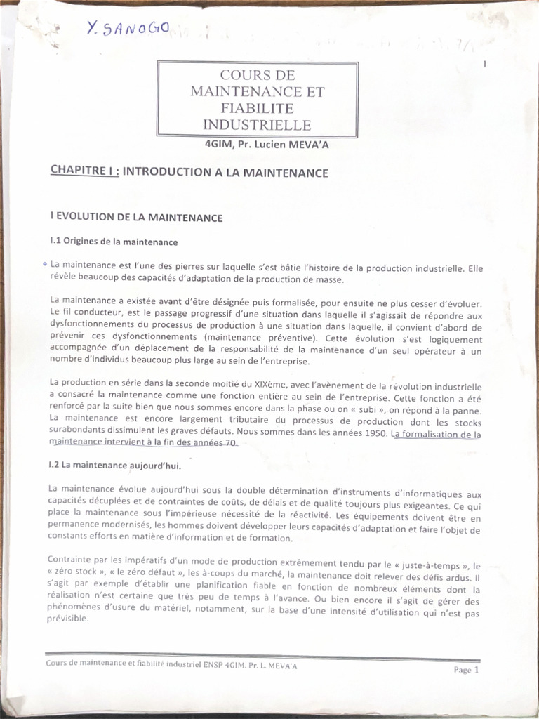 Cours de Maintenance | PDF