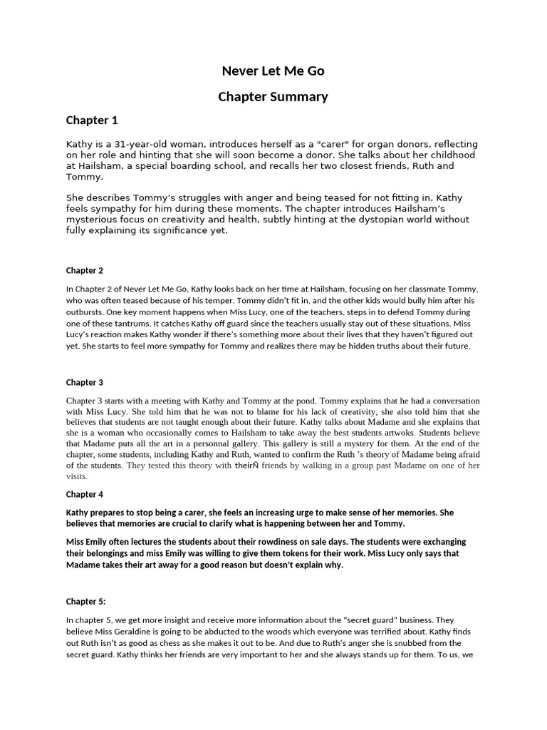 Never Let Me Go Chapter Summary | PDF