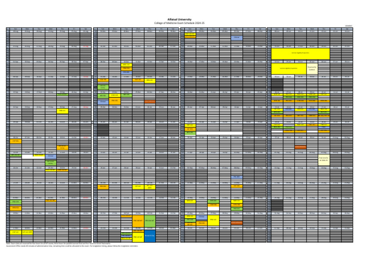 Exam Schedule 2024 2025 | PDF