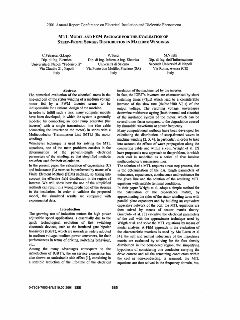 MTL Model and Fem Package For The Evaluation of Steep-Front Surges ...