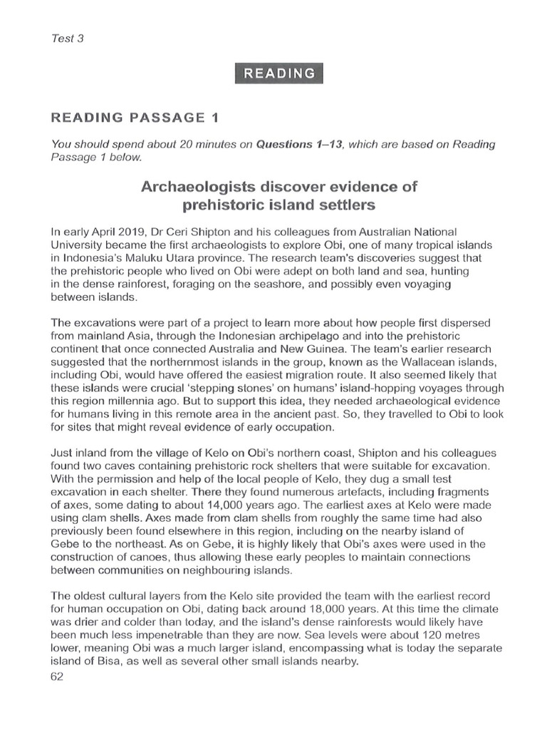 Reading Test 3 Passage 1 | PDF
