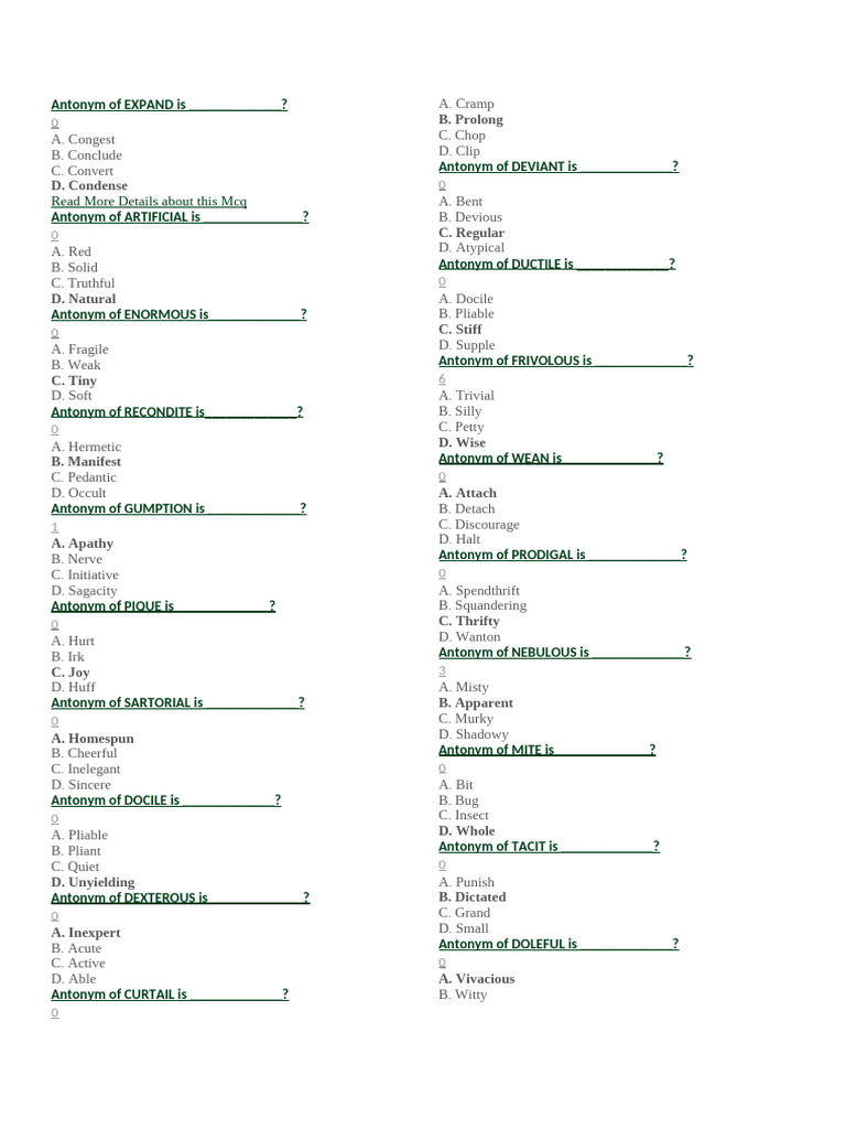 ANTONYMS | PDF | Semantics | Lexical Semantics
