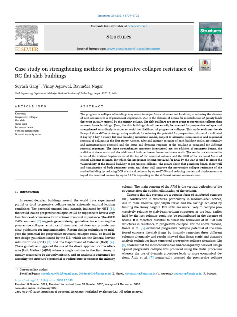 Case study on strengthening methods for progressive collapse resistance of | PDF | Beam ...