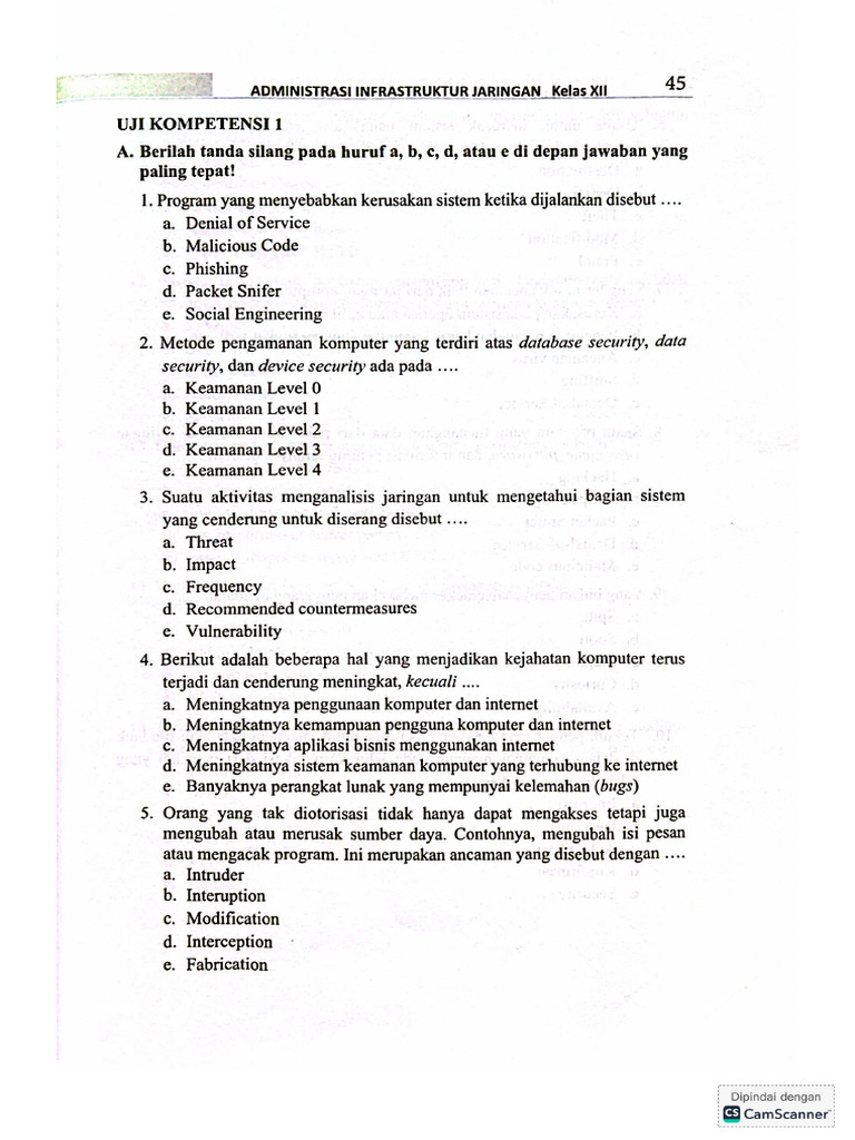 Soal Aij KLS 3 TKJ | PDF