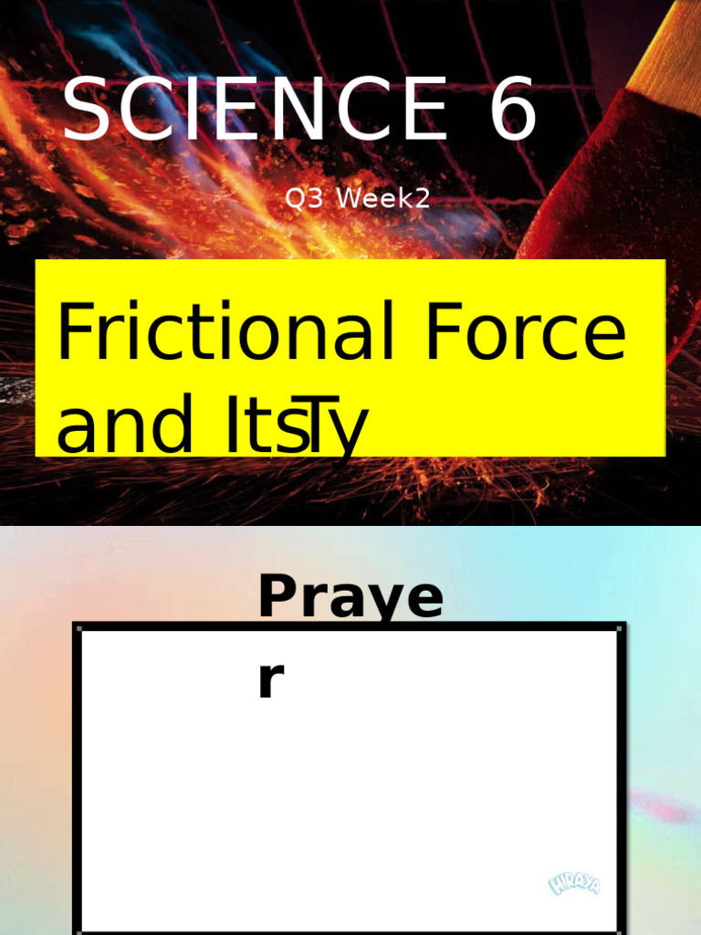 Science 6 Q3 Friction Original1 PDF | PDF | Friction | Bearing (Mechanical)