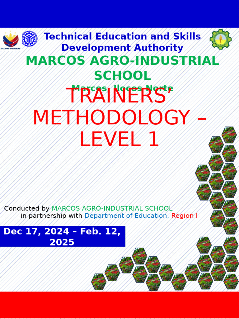 Trainers' Methodology - Level 1: Marcos Agro-Industrial School | PDF