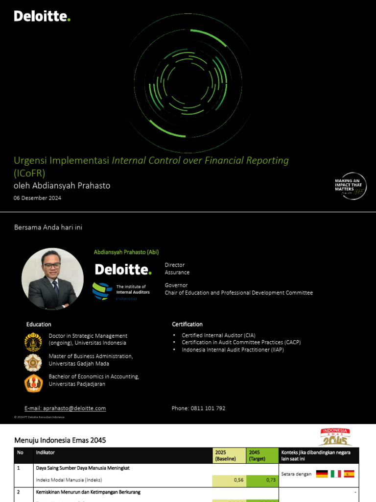 Urgensi Implementasi ICOFR - Deloitte | PDF