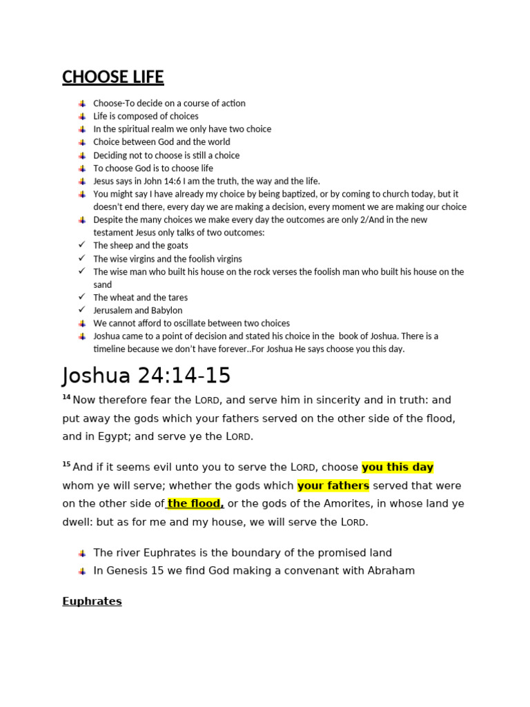 Choose Life | PDF | Abraham | Book Of Genesis