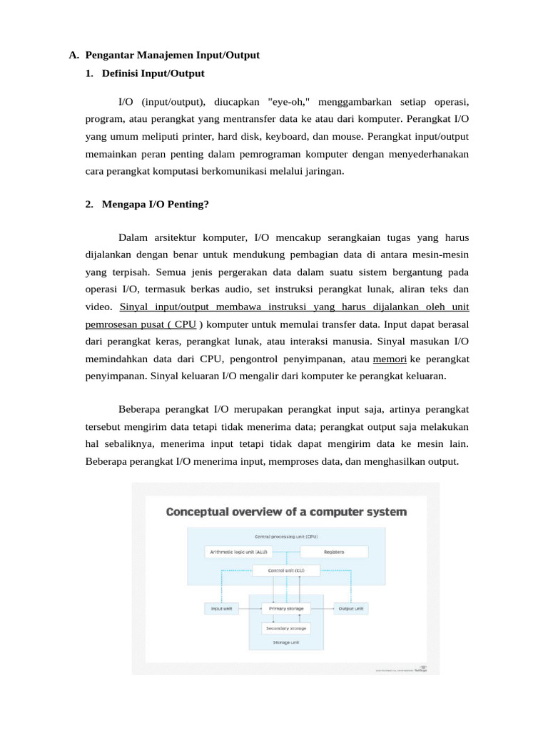 Pengantar Manajemen Input Dan Output | PDF