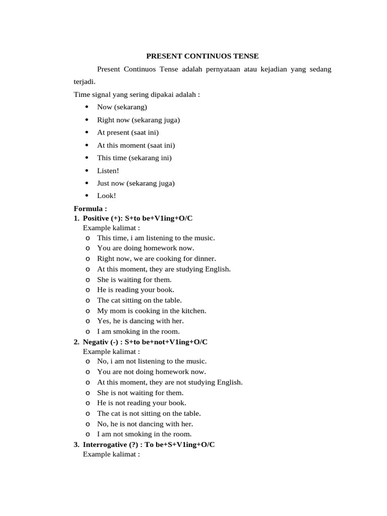 Understanding Present Continuous Tense | PDF