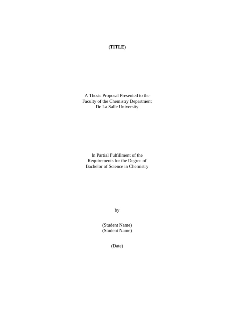 DLSU Thesis Proposal Format | PDF | Note (Typography) | Thesis