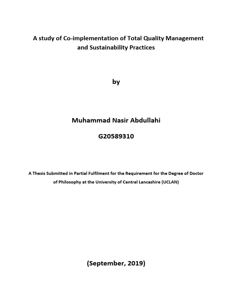 PHD Thesis - Final | PDF | Sustainability | Survey Methodology