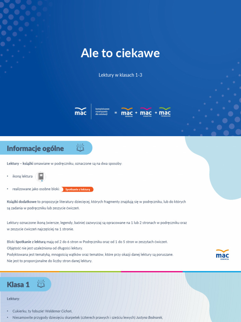 Ale To Ciekawe Wykaz Lektur | PDF