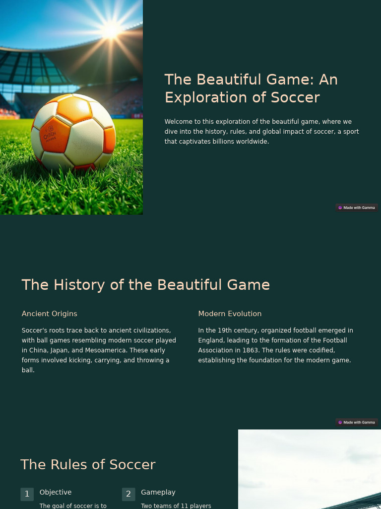 The Beautiful Game An Exploration of Soccer | PDF | Association ...