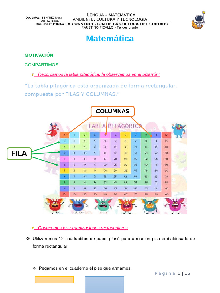 MATEMÁTICA Secuencia Octubre | PDF | Matemáticas