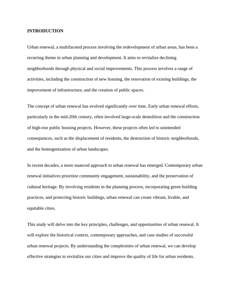 Urban Renewal Report | PDF | Urban Renewal | Statistics