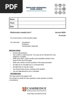 Grade 2 Cambridge Maths Test Paper | PDF | Symmetry | Shape