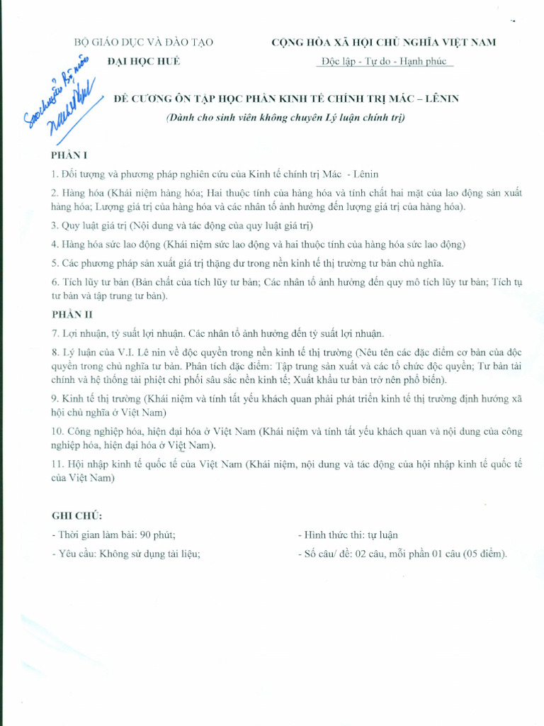 De Cuong KTCTML | PDF