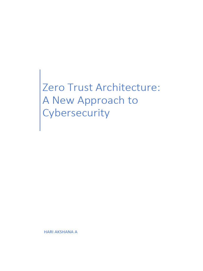 Zero Trust Architecture | PDF | Security | Computer Security