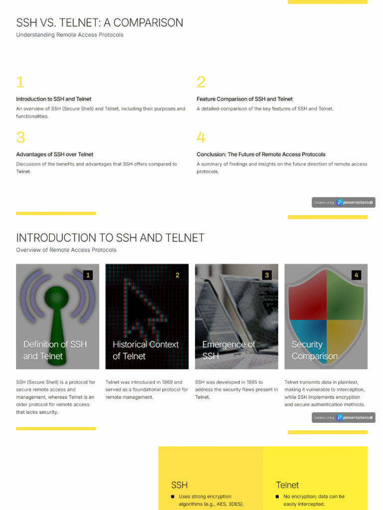 SSH vs. Telnet - A Comparison | PDF