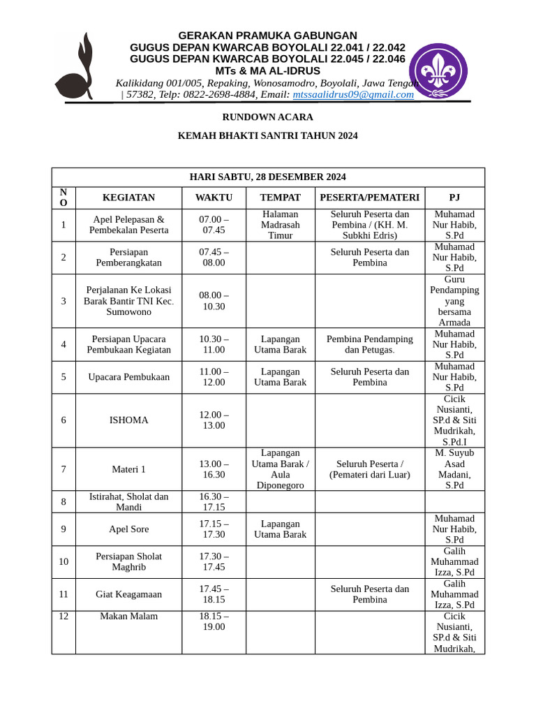 Rundown Acara | PDF