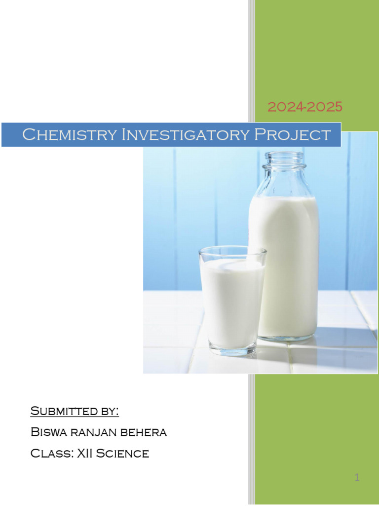 Amount of Casein in Milk Chemistry Project FINAL | PDF | Chemistry