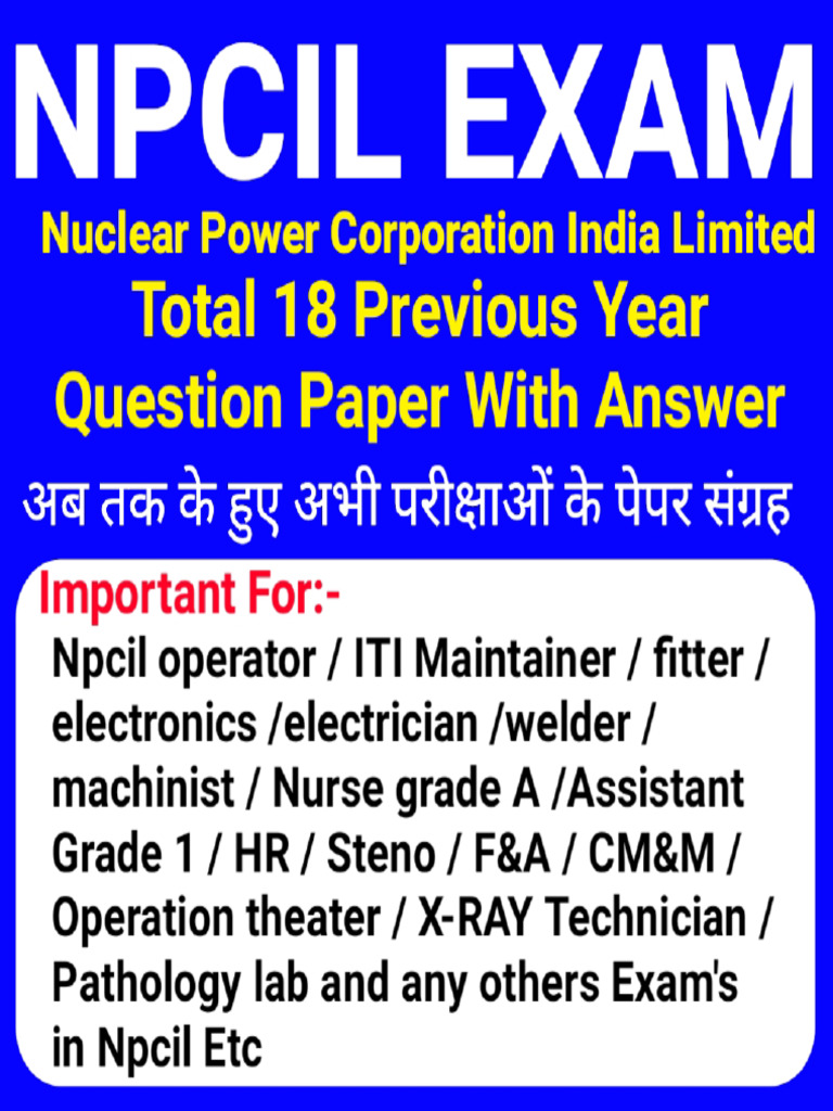18 Years of Npcil Exam Papers | PDF