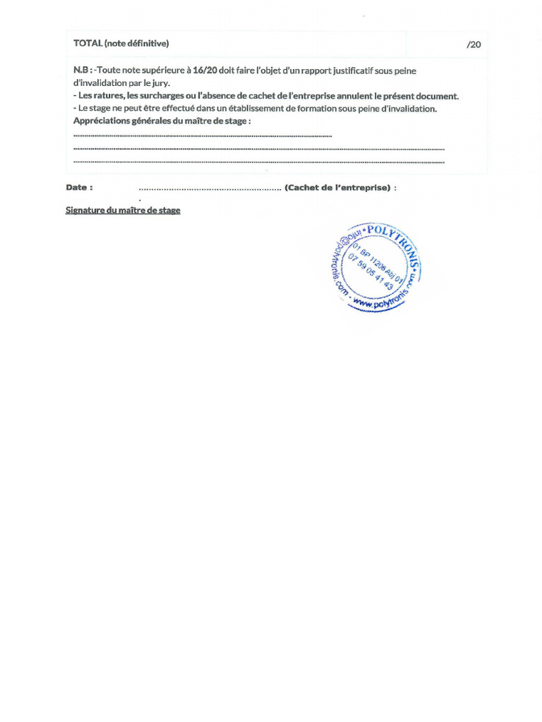 Page de Cachet Vrai | PDF