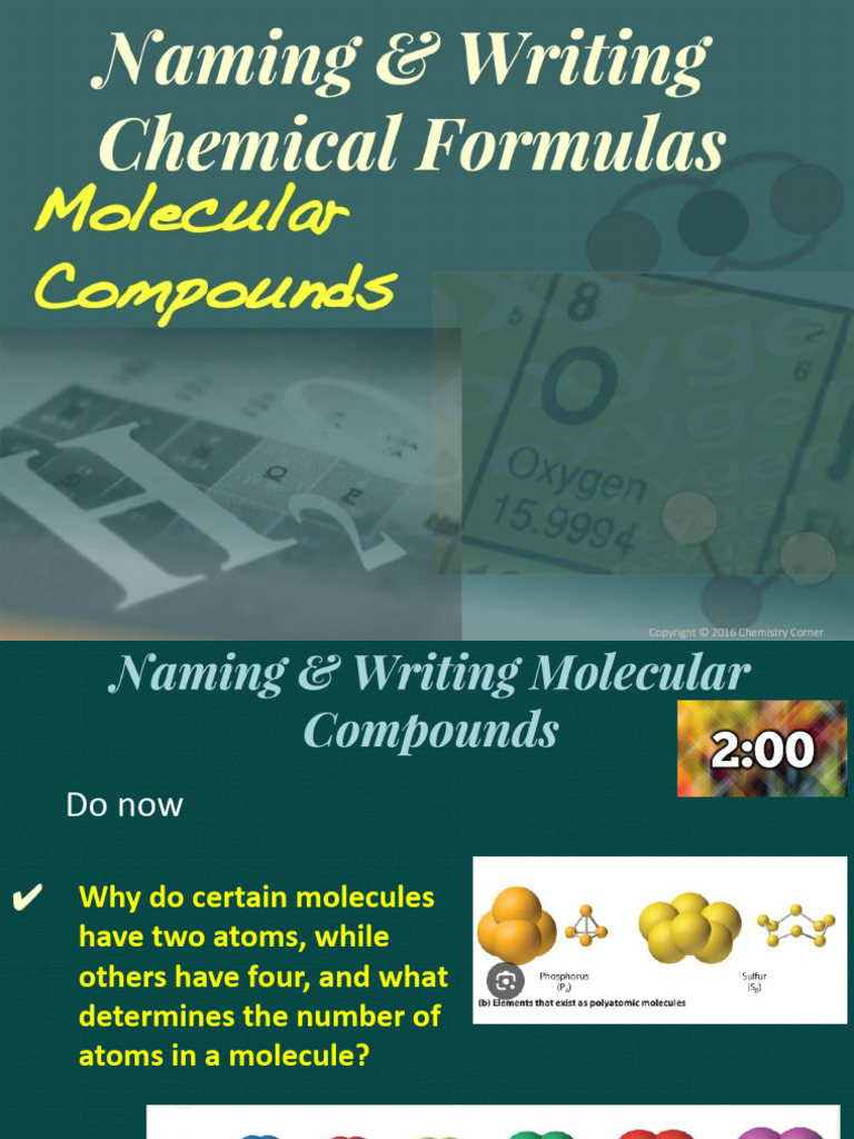 Naming Molecular Compounds Guide | PDF | Chemical Compounds | Molecules