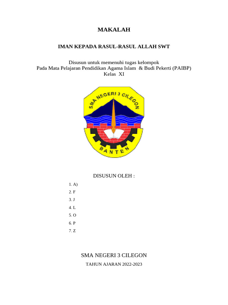 CONTOH Makalah Kelompok | PDF