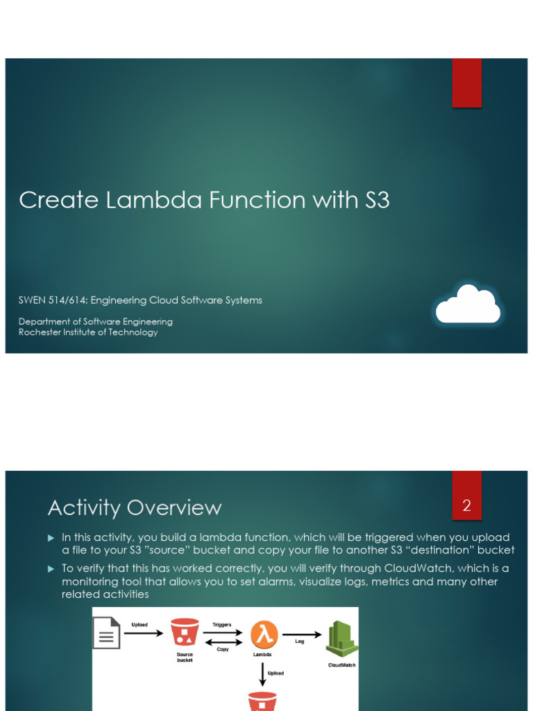 Activity - Create Lambda Function With S3-1 | PDF | Anonymous Function | Computer Engineering