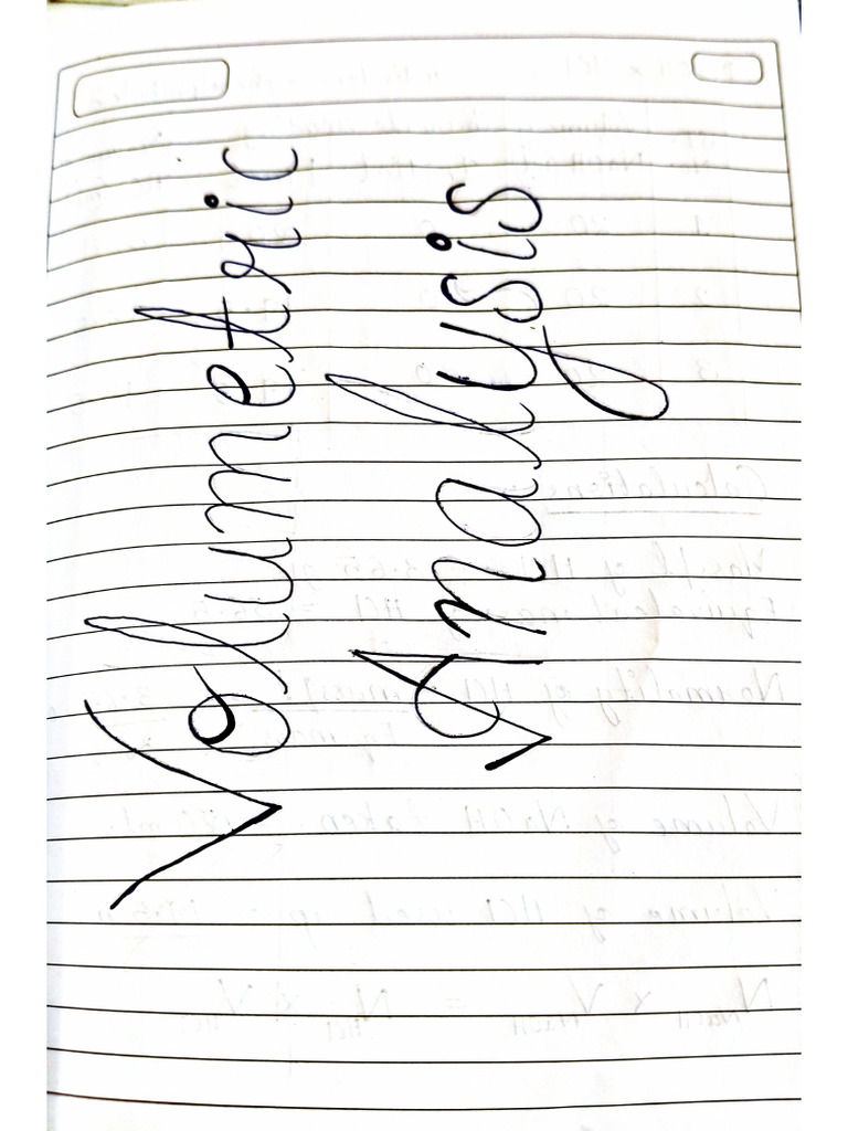 volumetric analysis-model | PDF