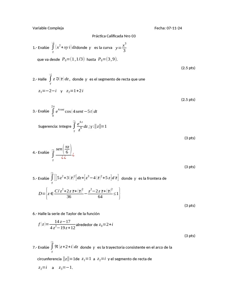 Variable Compleja PC3 | PDF