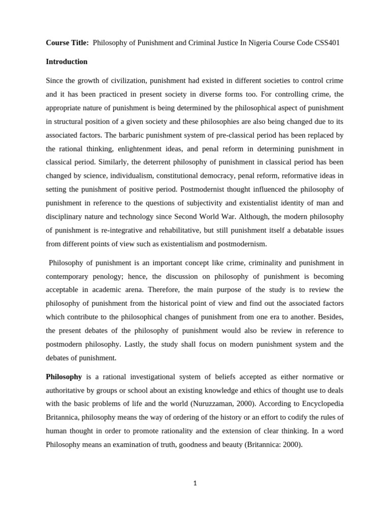 Evolution of Punishment Philosophy | PDF | Crimes | Crime & Violence