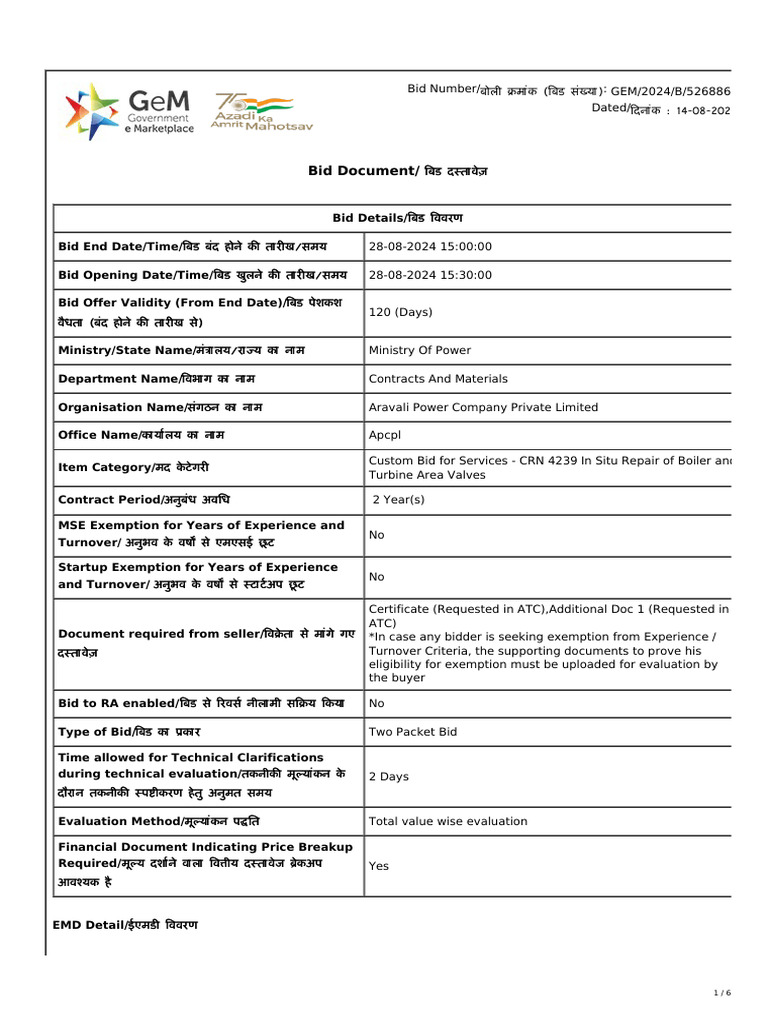 GeM Bidding 6759505 | PDF | Procurement | Auction