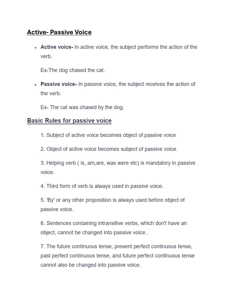 Active Passive Voice | PDF | Verb | Grammatical Tense