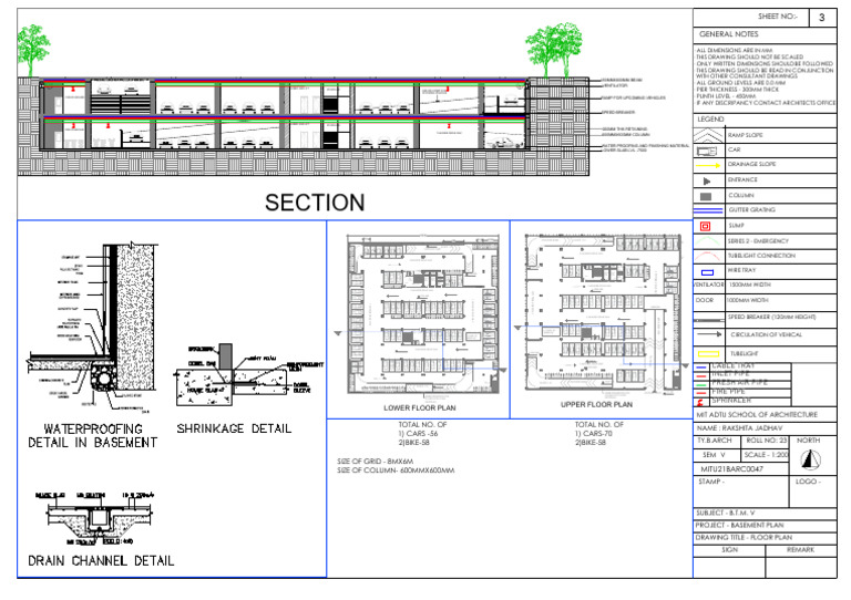Basement-Section and Detail | PDF | Elevator | Stairs