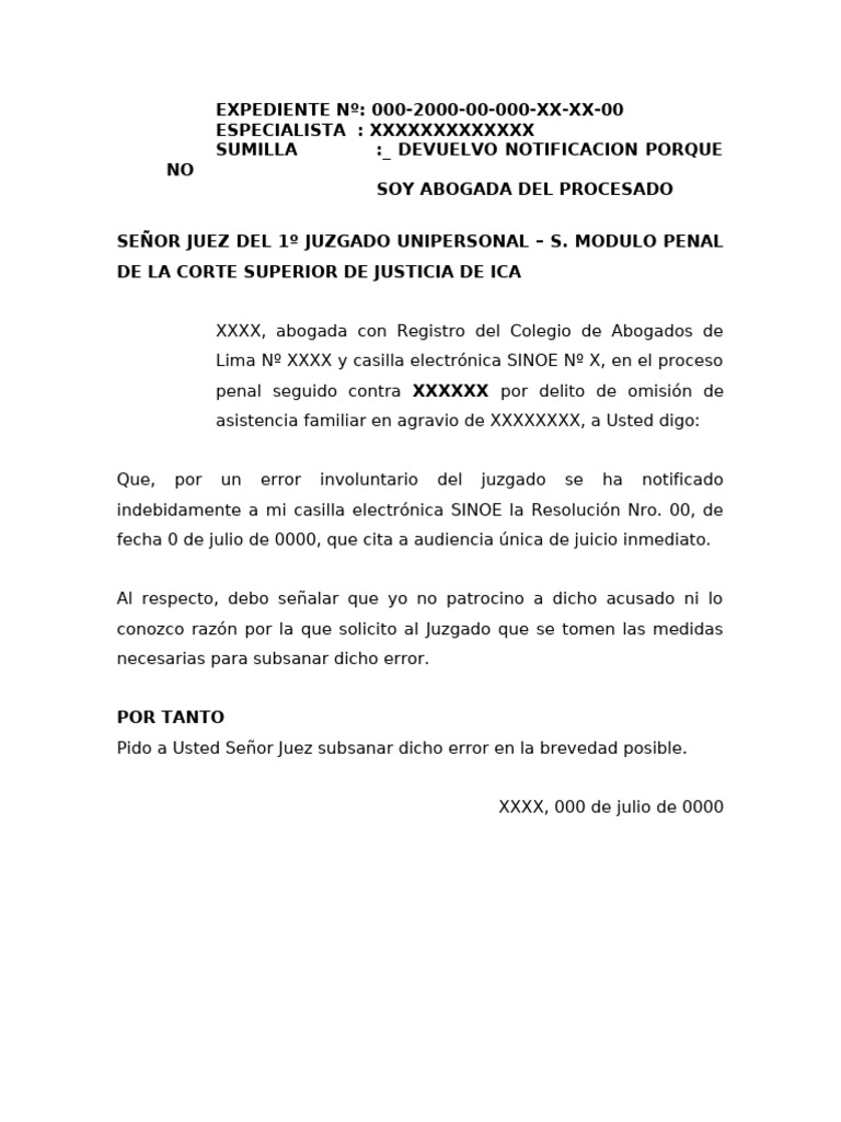 Devuelvo Notificacion | PDF