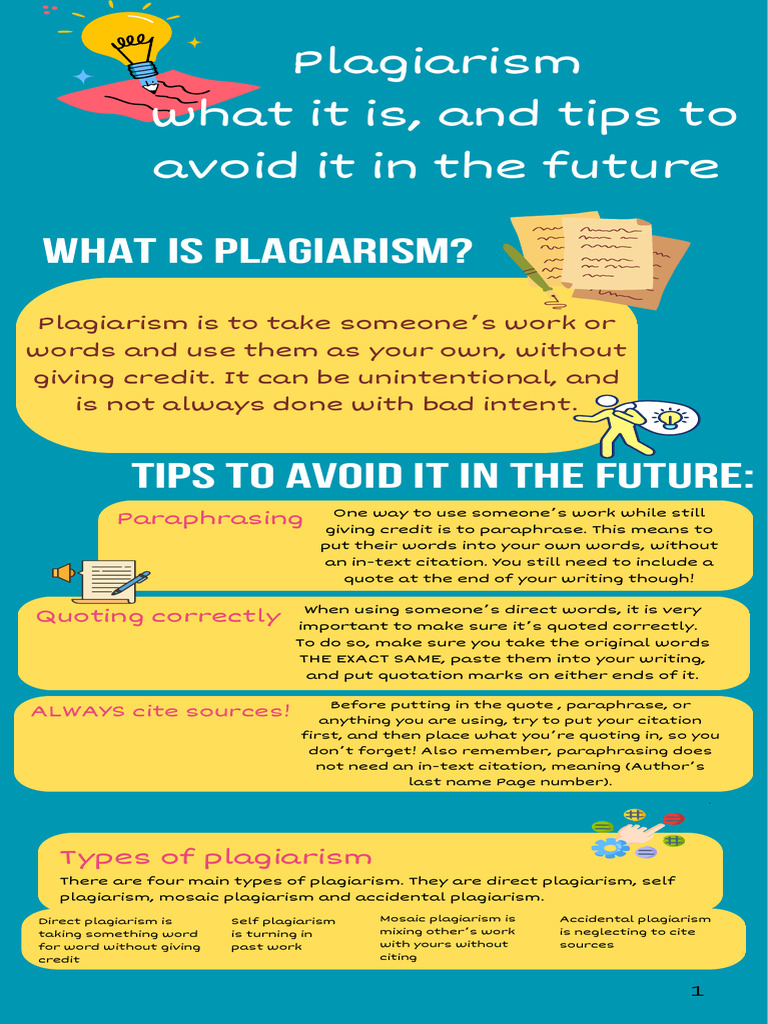 Plagiarism, what it is, and tips to avoid it in the future | PDF ...